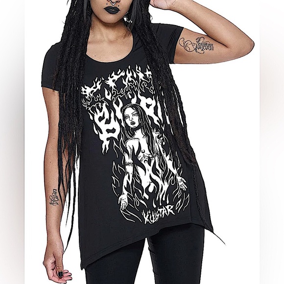 Killstar | Tops | Killstar Burn Black Lace Up Top | Poshmark